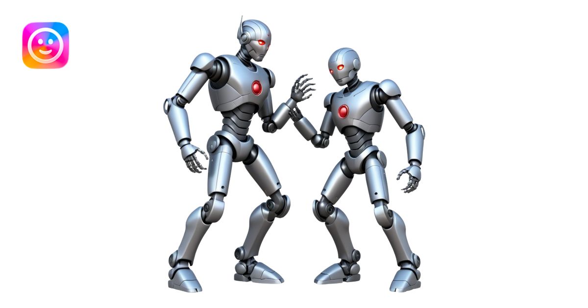 robotic fight between two futuristic robots like ultron emoji | AI ...