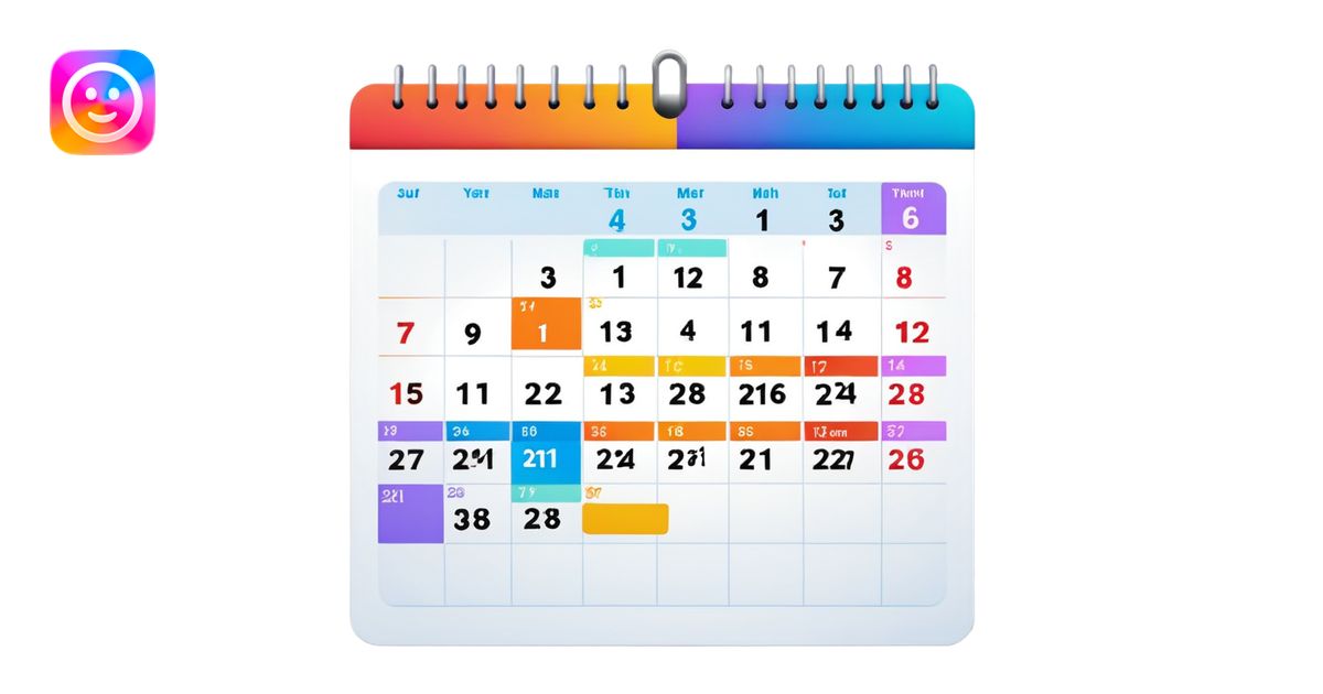 Wall calendar with a month view showing events and appointments emoji ...