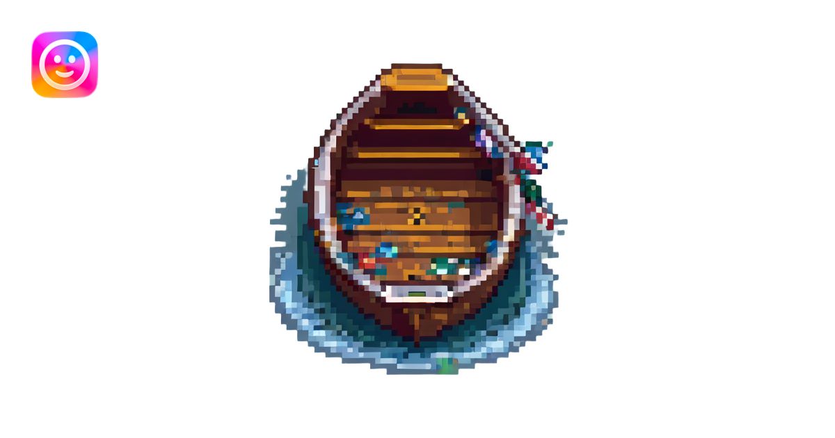 a rowboat pixel art style illustration | AI Emoji Generator