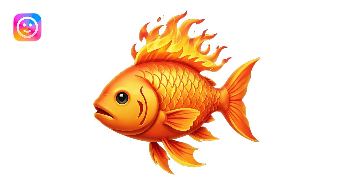fire elemental fish with fire effects emoji | AI Emoji Generator