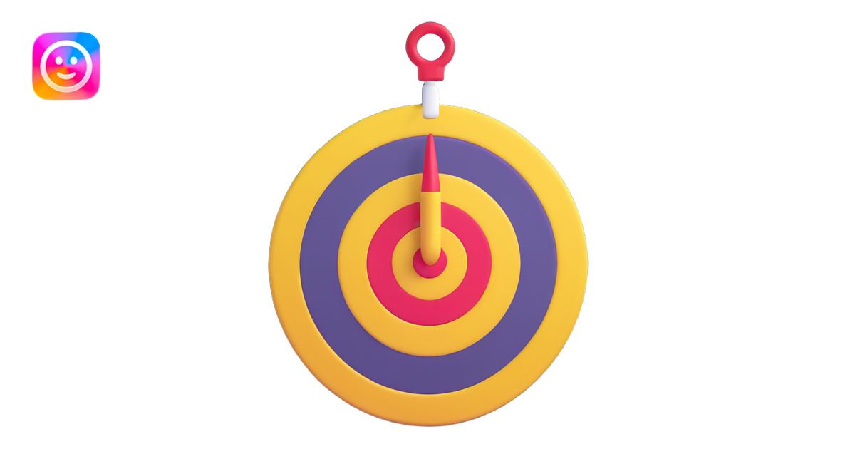 monthly calendar page with 3D target emoji bullseye overlay clean and ...