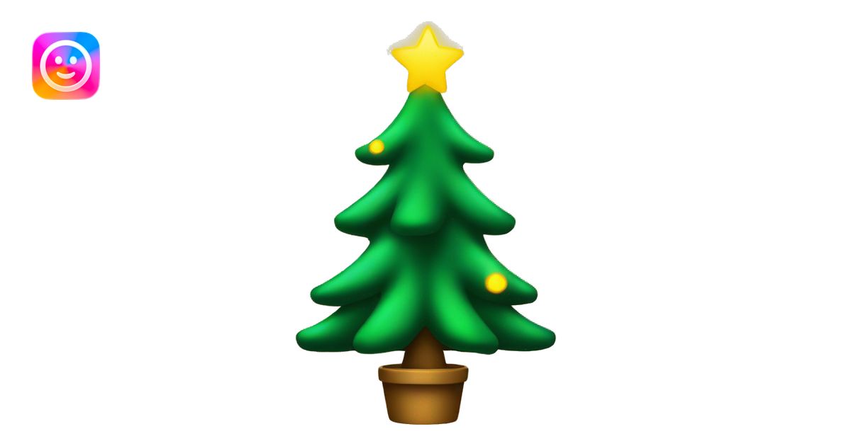 Christmas tree with yellow light emoji | AI Emoji Generator