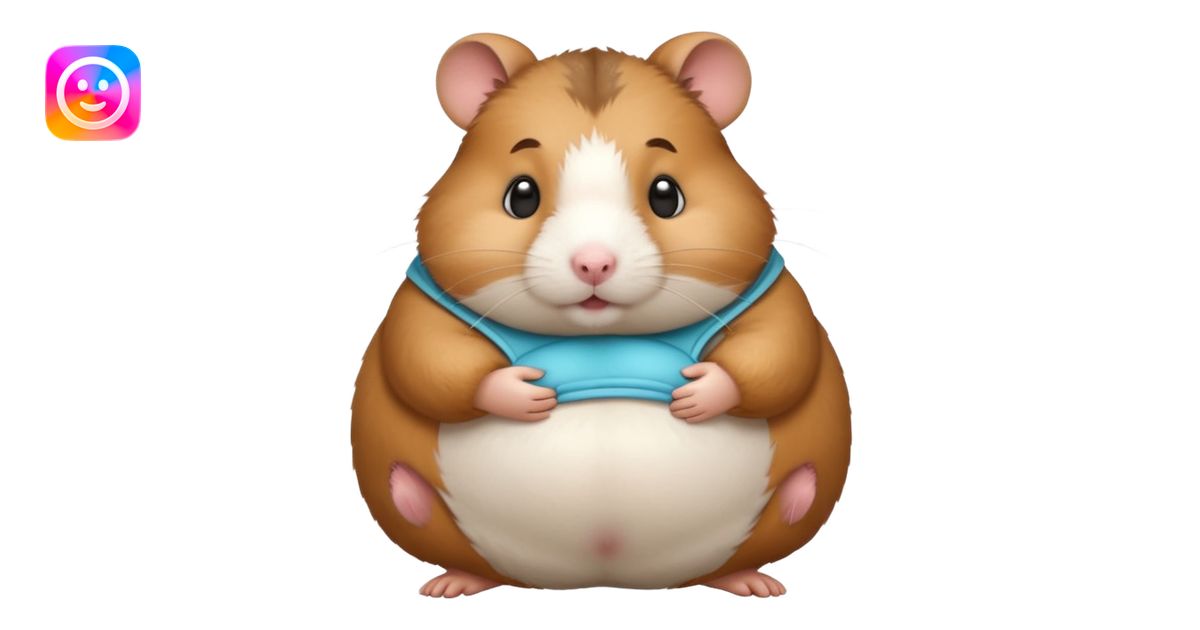 fat hamster holding pregnant belly emoji | AI Emoji Generator