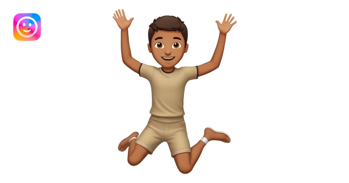 brown boy jumping really high emoji | AI Emoji Generator