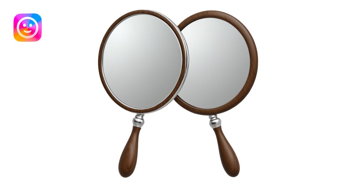 hand mirror, polished silver chrome, erotic vanity aesthetic emoji | AI ...