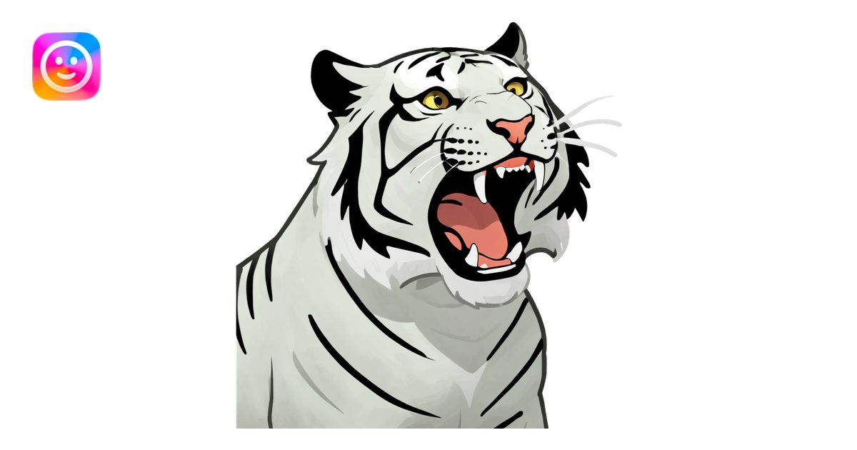 white tiger roaring meme | AI Emoji Generator