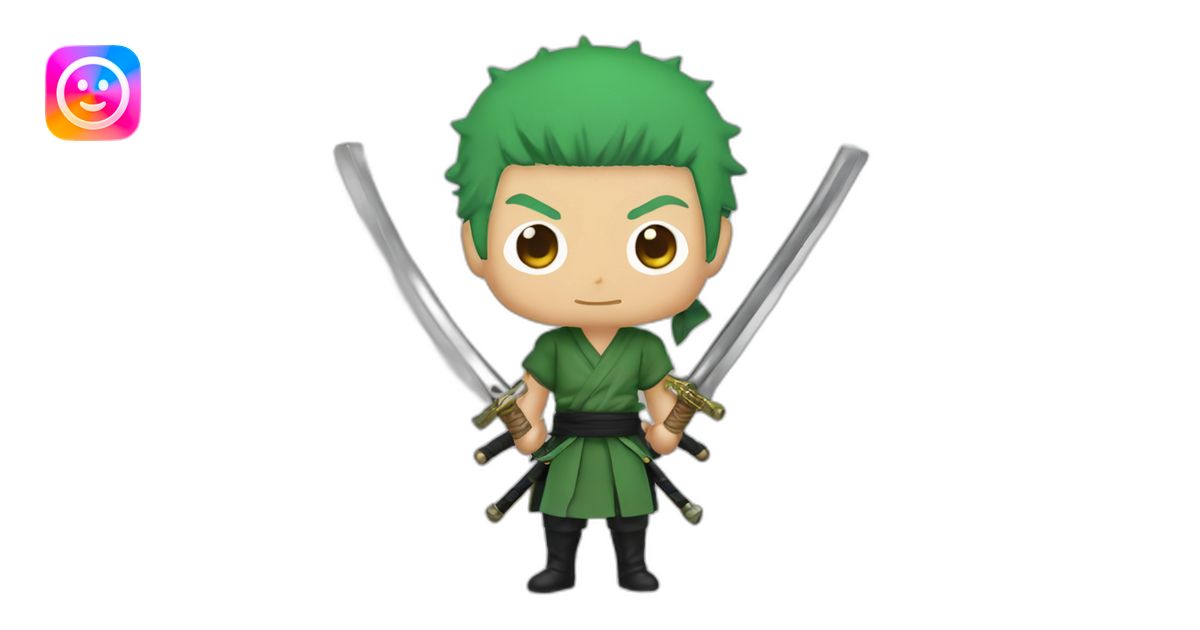 Roronoa Zoro 3 swords emoji | AI Emoji Generator