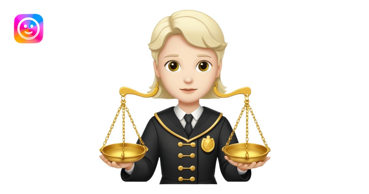 Fancy judge with golden scales emoji | AI Emoji Generator
