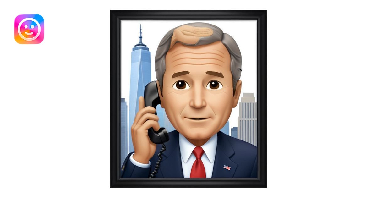 emoji of the world trade center with a plane crashed into it and george ...