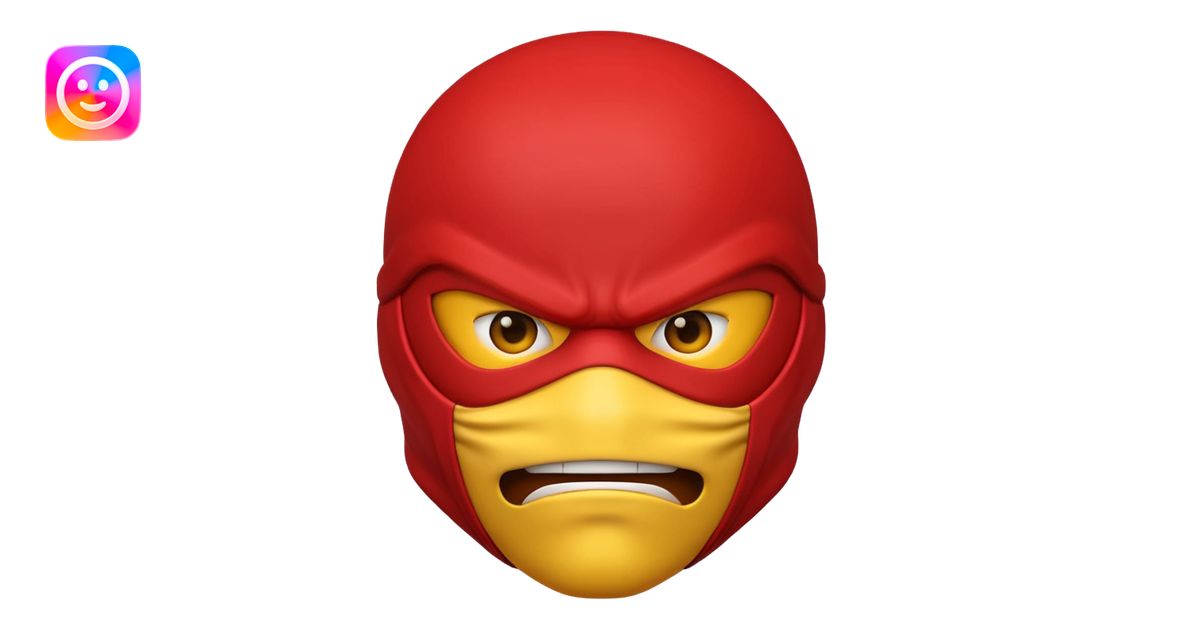 angry ninja face emoji with red ninja mask, no visible skin, classic ...