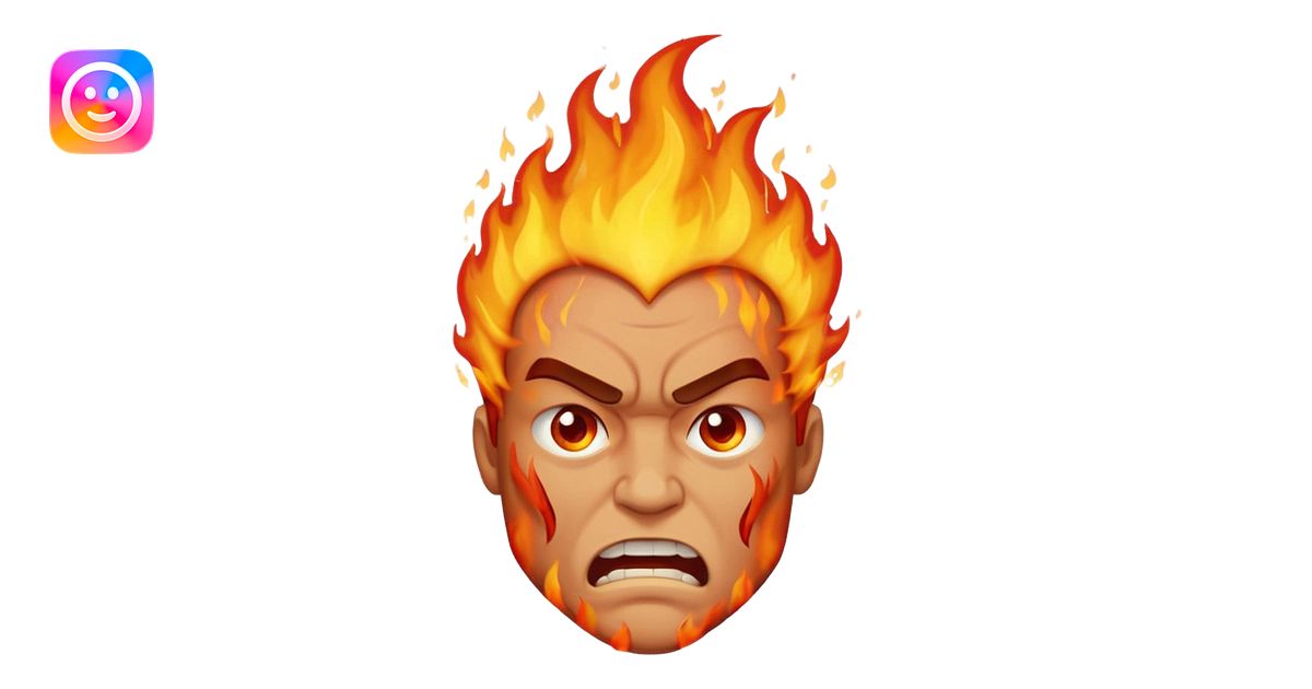 burning angry man emoji | AI Emoji Generator