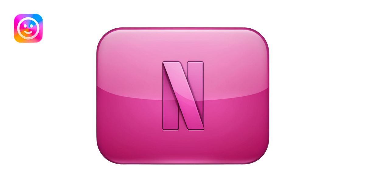 Pink Netflix symbol emoji | AI Emoji Generator