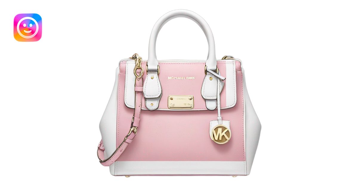 Pink and white Michael Kors purse realistic emoji | AI Emoji Generator