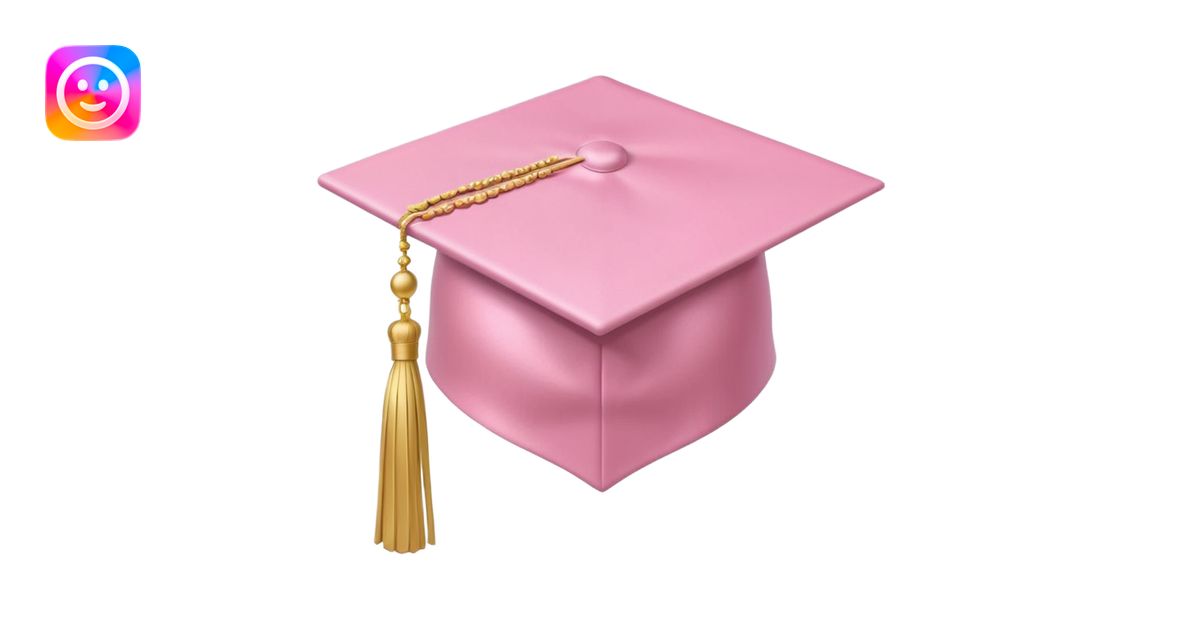 Pastel pink graduation cap with satin texture, gold tassel, elegant ...