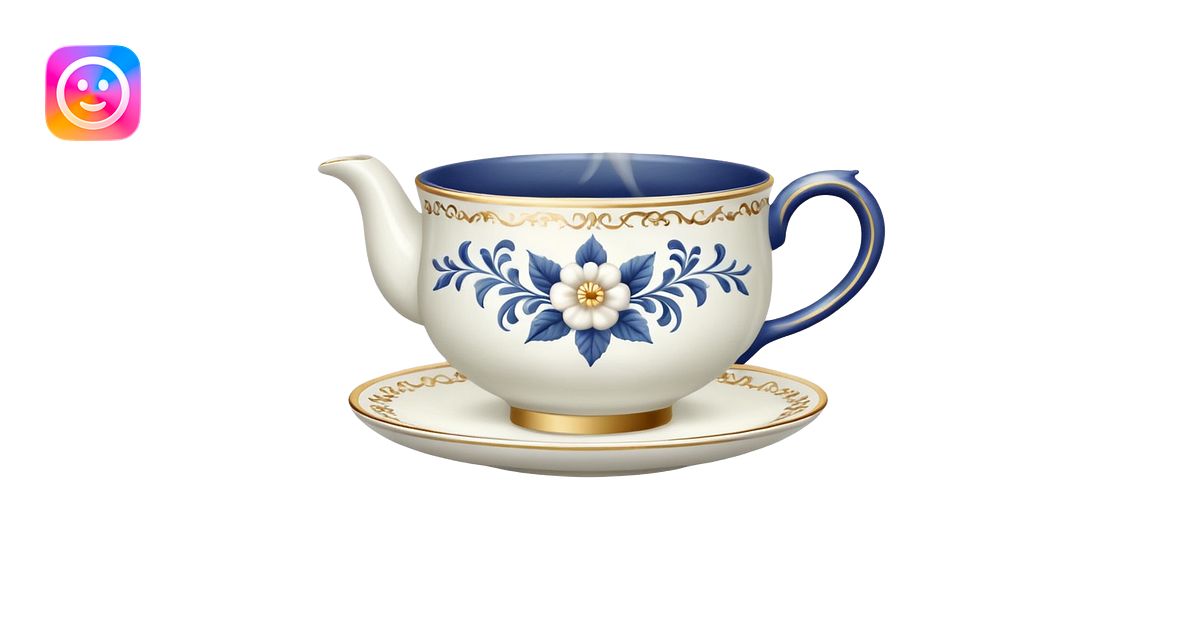 Fancy Teacup (no spout) with steam rising emoji | AI Emoji Generator