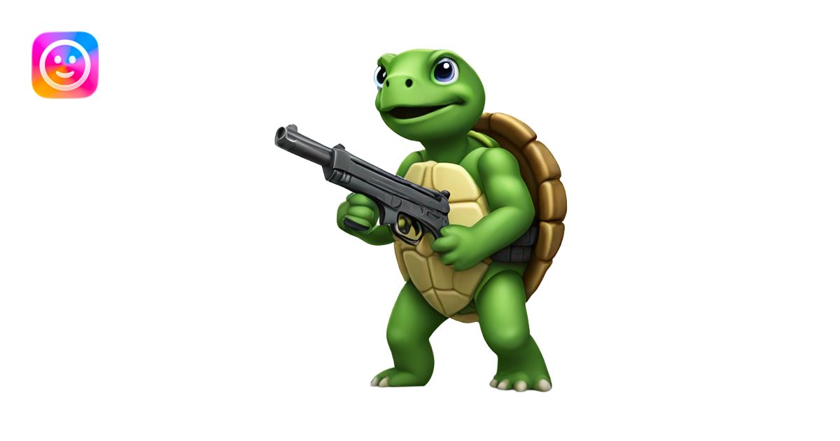 Turtle with a gun emoji | AI Emoji Generator