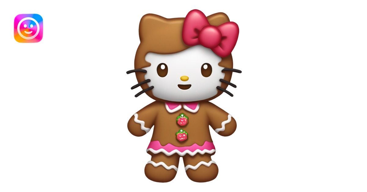 Hello kitty as a gingerbread in a gingerbread outfit emoji | AI Emoji ...