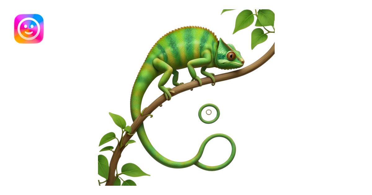 cinematic-chameleon-realistic-full-body-climbing-emoji,-slender-body ...