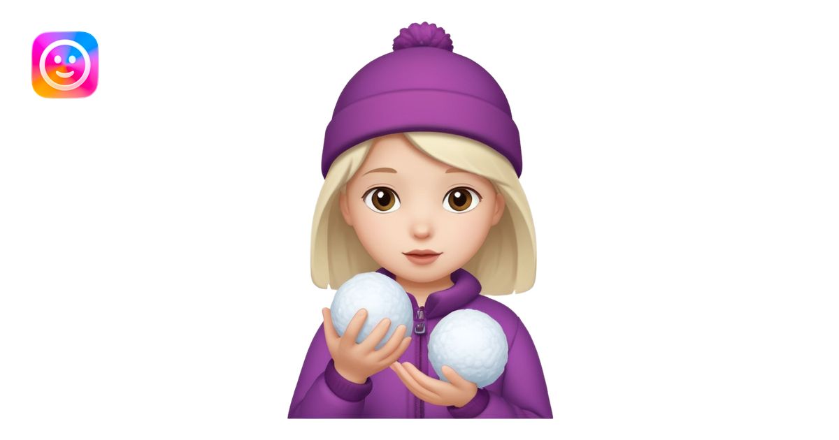 little girl with snowball emoji | AI Emoji Generator