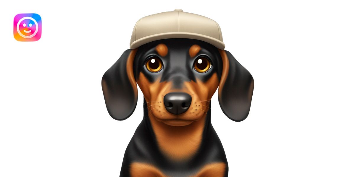 Daschund with a cap emoji | AI Emoji Generator