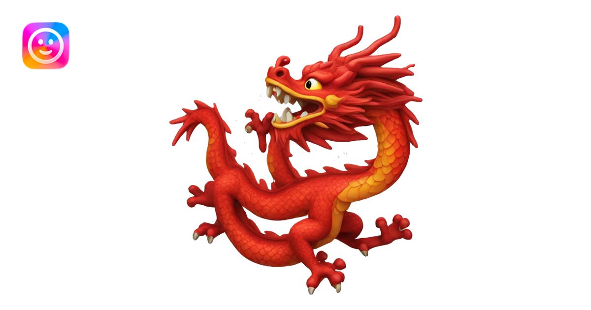 Red-Chinese-dragon emoji | AI Emoji Generator