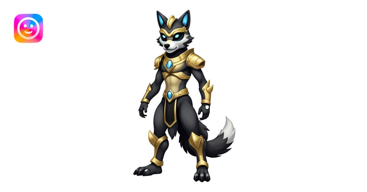 Anthro Protogen-furry-fursona, full body, black screen mask face, emoji ...