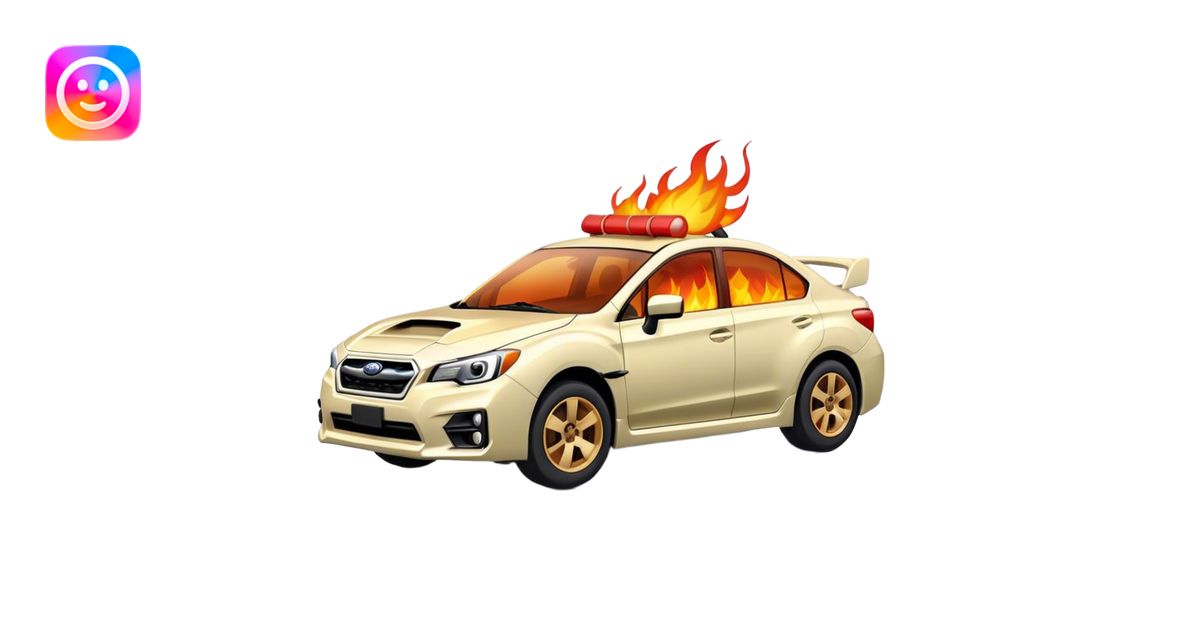 Subaru with fire emoji | AI Emoji Generator