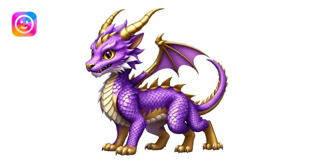 Shiny exotic Dragon-type Fakémon-Lynx full body emoji | AI Emoji Generator