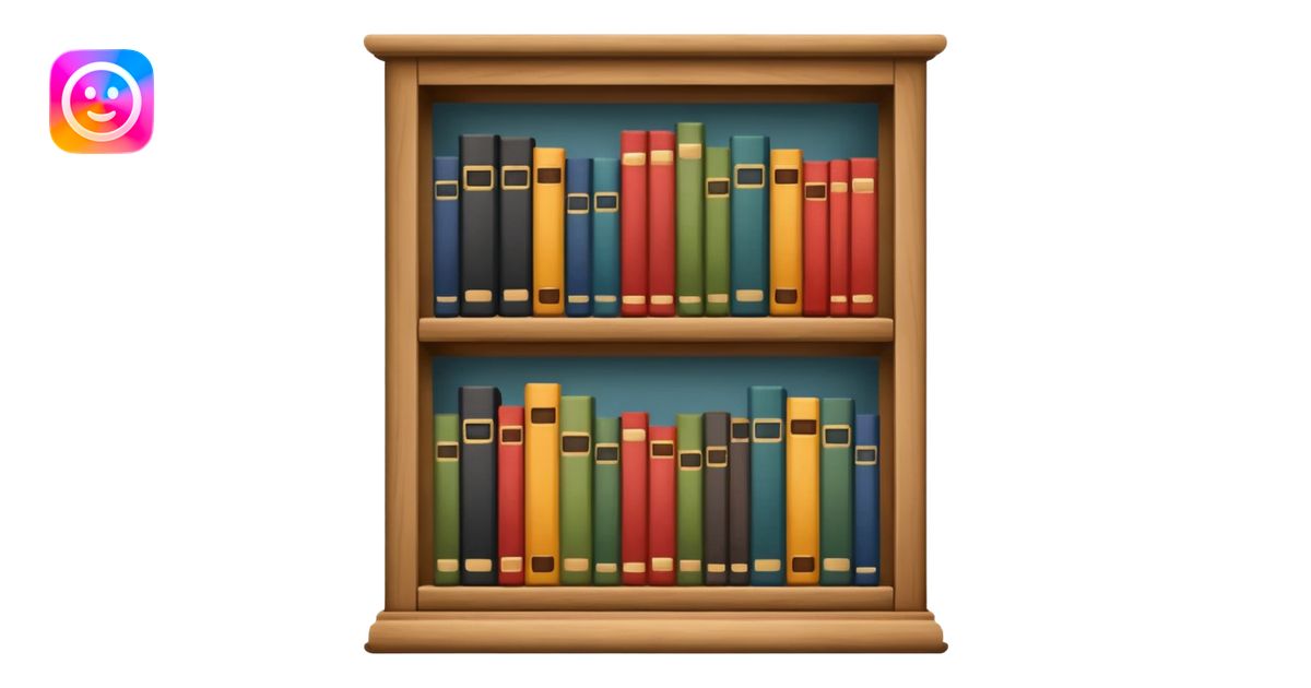 simple and expressive bookshelf emoticon emoji | AI Emoji Generator