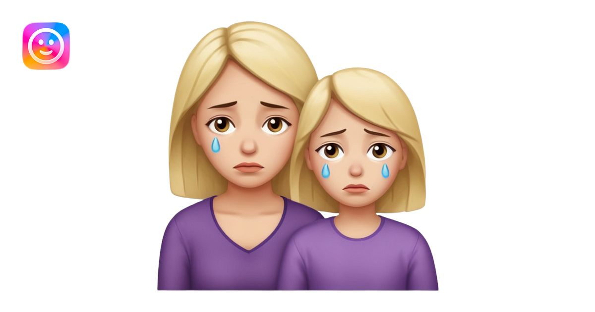 sad family (mom and daughter) emoji | AI Emoji Generator