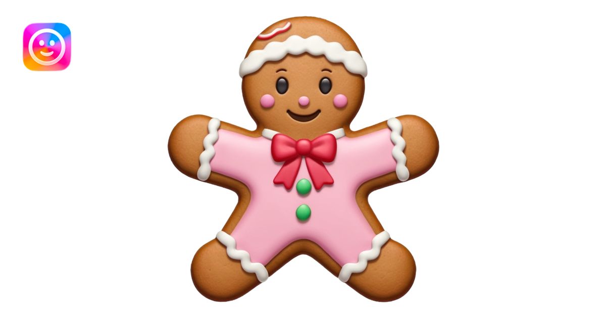 christmas gingerbread pastel pink and red emoji | AI Emoji Generator