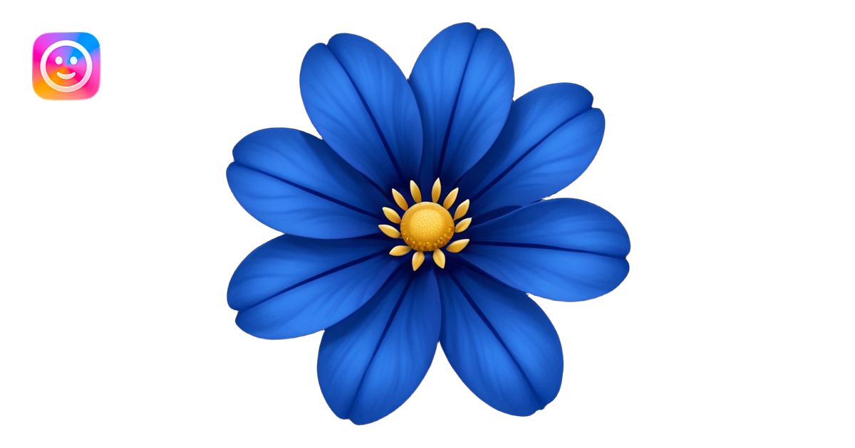 Dark blue flower emoji | AI Emoji Generator
