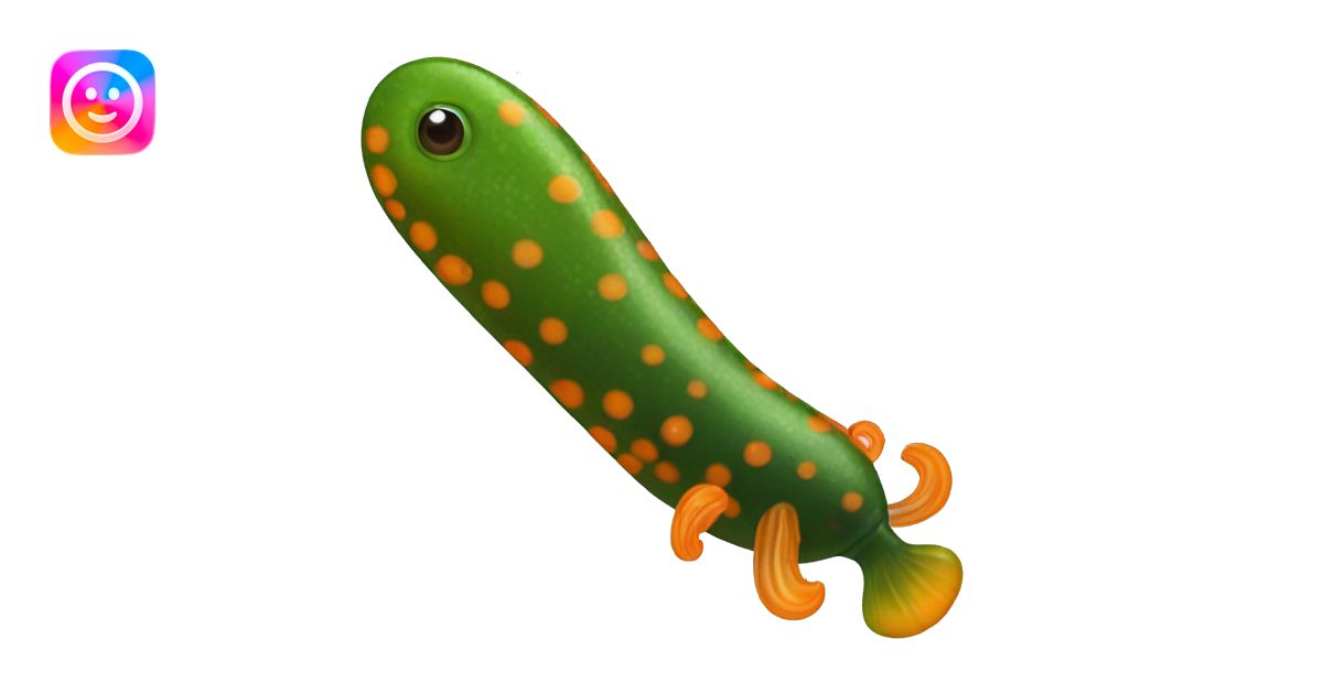 Green and orange spotted leech emoji | AI Emoji Generator