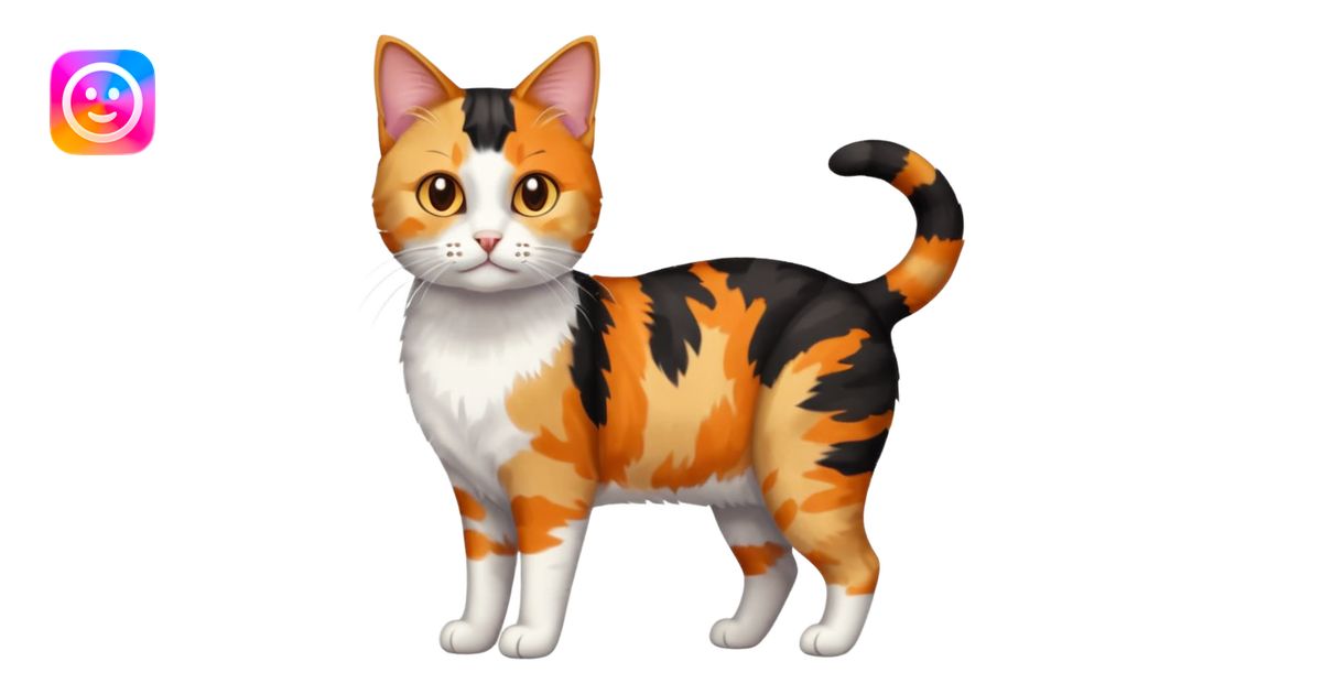 full body patchy calico tabby cat emoji | AI Emoji Generator