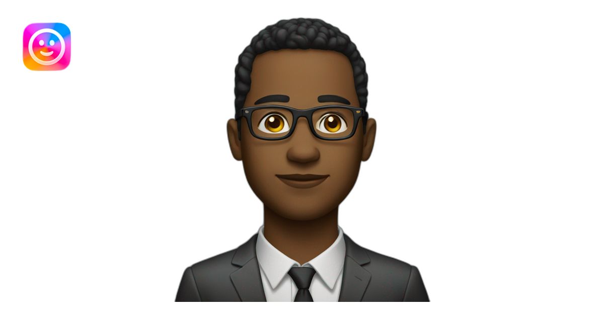 Sigma young boss in glasses emoji | AI Emoji Generator
