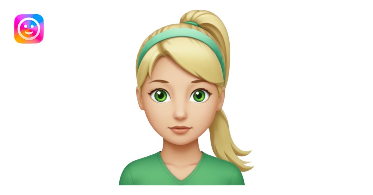 blonde WOMAN pony tail emoji | AI Emoji Generator