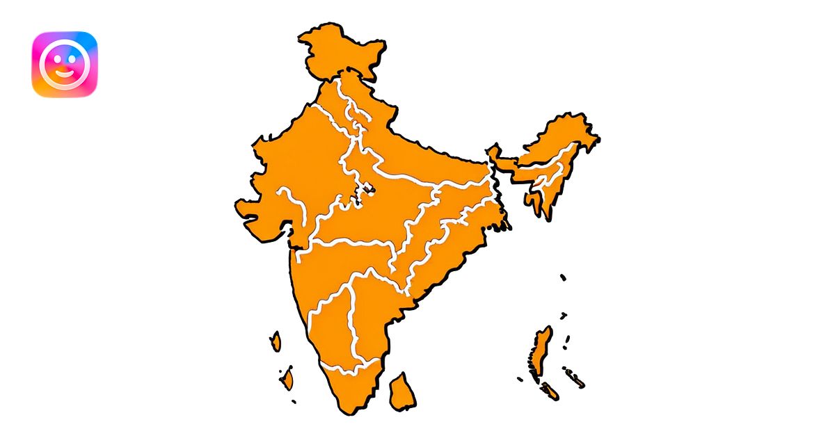 India map with saffron colour ( akhand Bharat ) emoji | AI Emoji Generator
