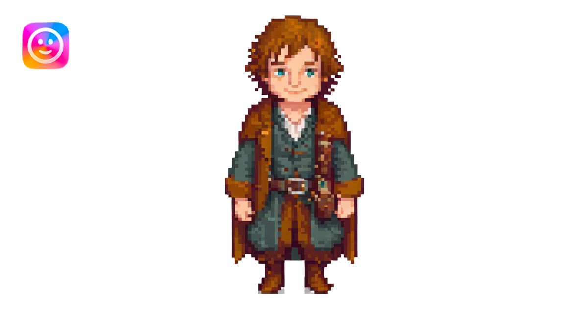 Whole body image of bilbo baggins from the lord of the rings in pixel ...