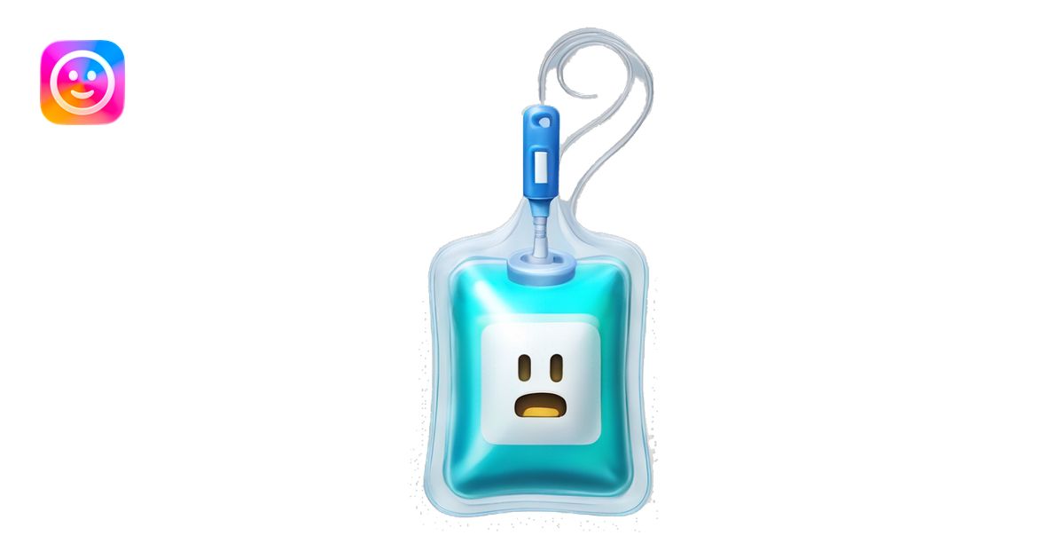 Rectangular transparent plastic iv bag filled with 500ml of saline ...