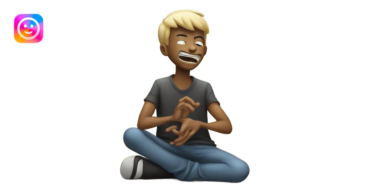 Freaky guy kneeling down emoji | AI Emoji Generator