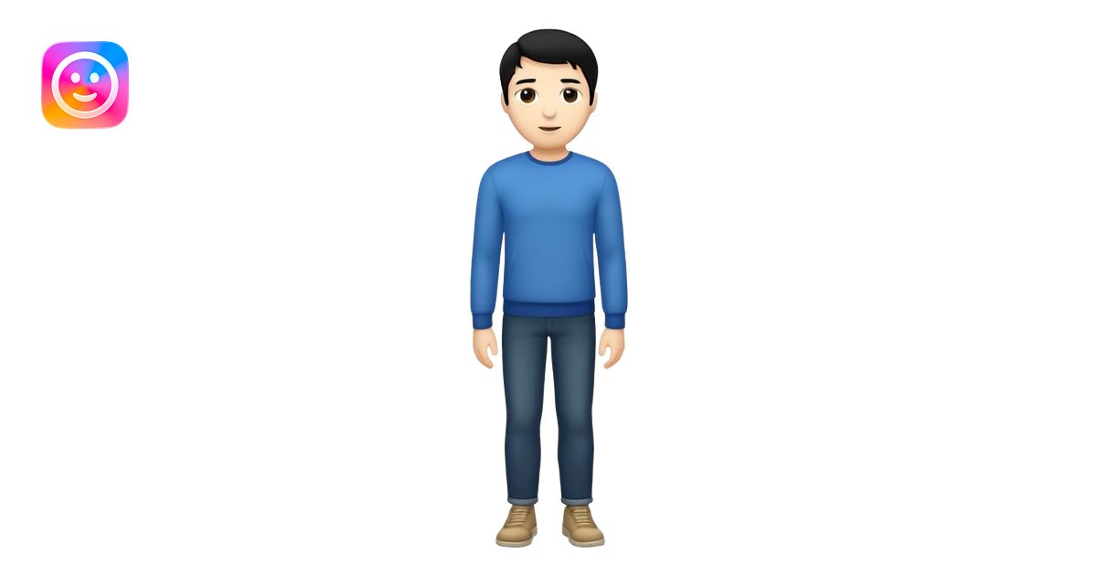 BLACK HAIR LIGHT SKIN MAN FULL BODY emoji | AI Emoji Generator