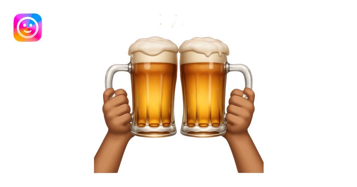 hands clinking beer mugs cheers no face emoji | AI Emoji Generator