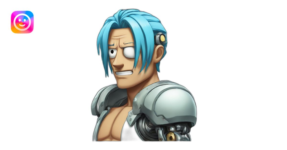 franky the cyborg from one piece comic emoji | AI Emoji Generator