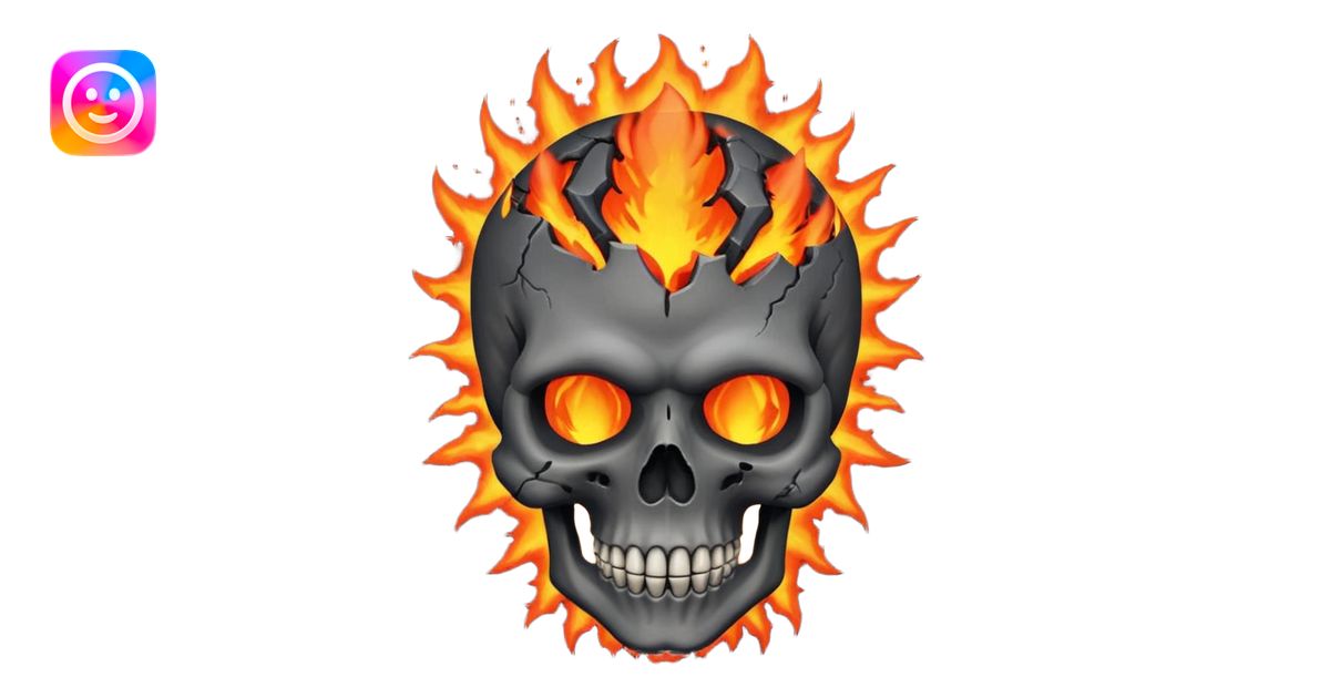 Skull who's upper side is exploded with an volcano eruption in his mind ...