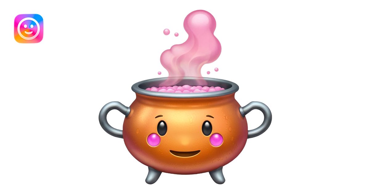 Pastel orange pink cauldron emoji | AI Emoji Generator