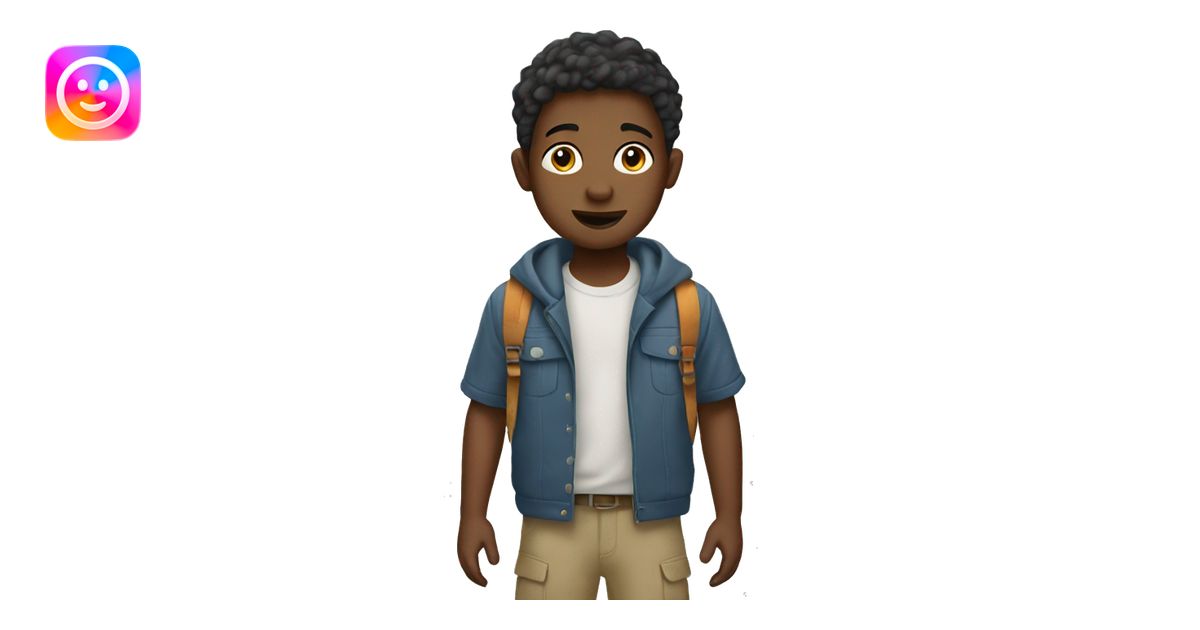 Boy wearing a Camp emoji | AI Emoji Generator