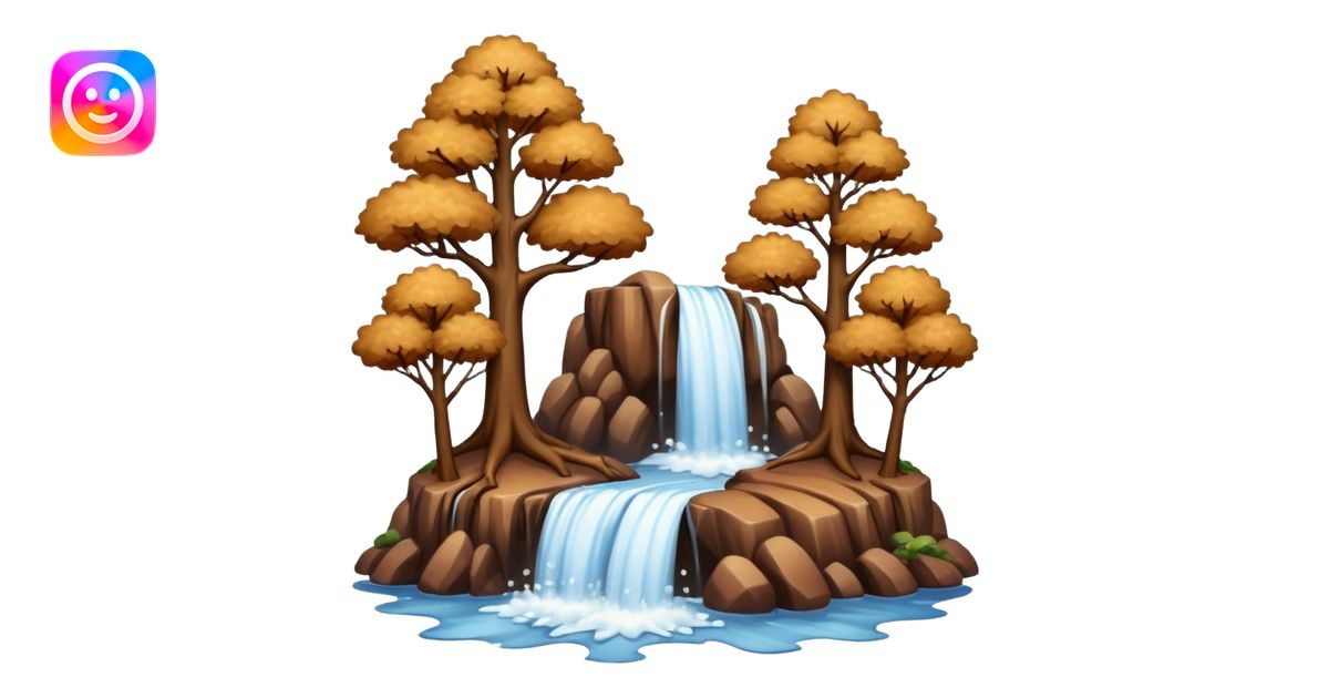 brown trees waterfall emoji | AI Emoji Generator