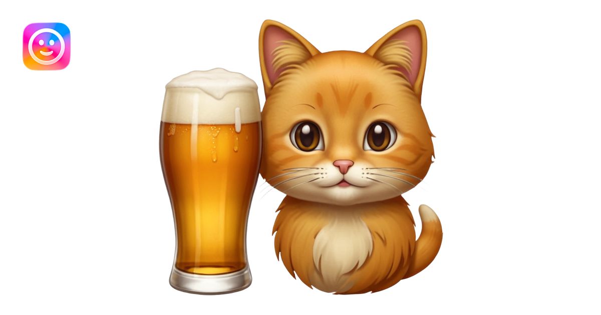 Un chat qui boit une bière emoji | AI Emoji Generator