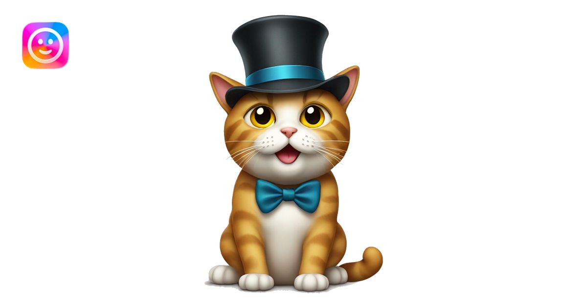 Cat with tophat emoji | AI Emoji Generator