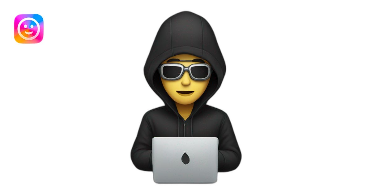 Hacker with computer emoji | AI Emoji Generator